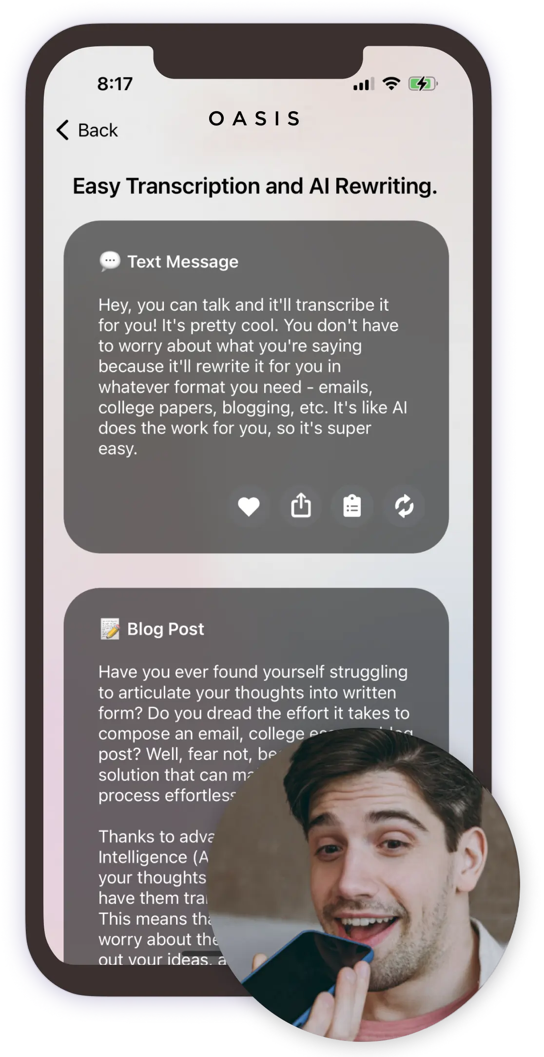OASIS - Perfect Writing. Zero Effort.